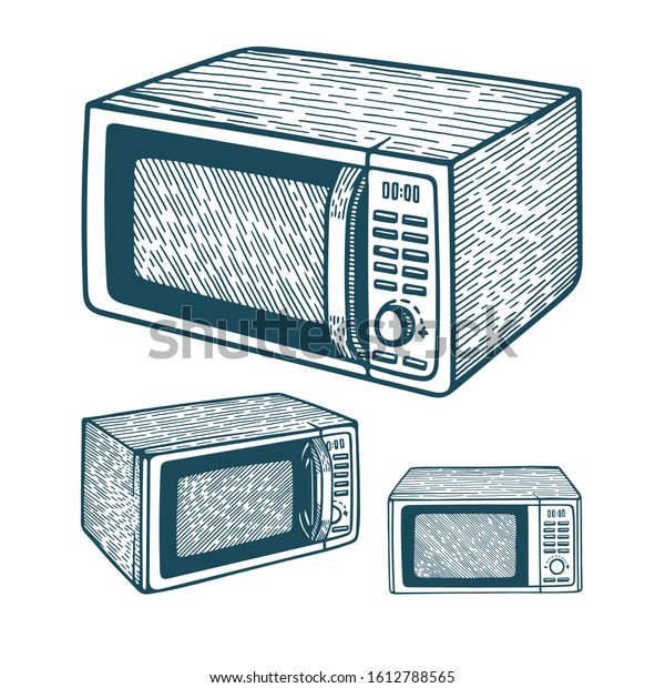 Microwave Oven Hand Drawn Microwave Oven Stock Vector (Royalty Free ...