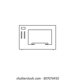 Microwave Oven Outline Black Simple Vector Stock Vector (Royalty Free ...