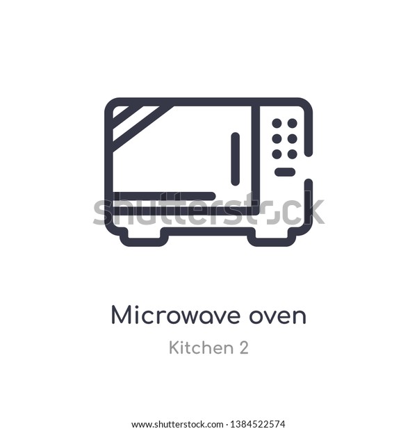 Microwave Oven Outline Icon Isolated Line Stock Vector (Royalty Free ...