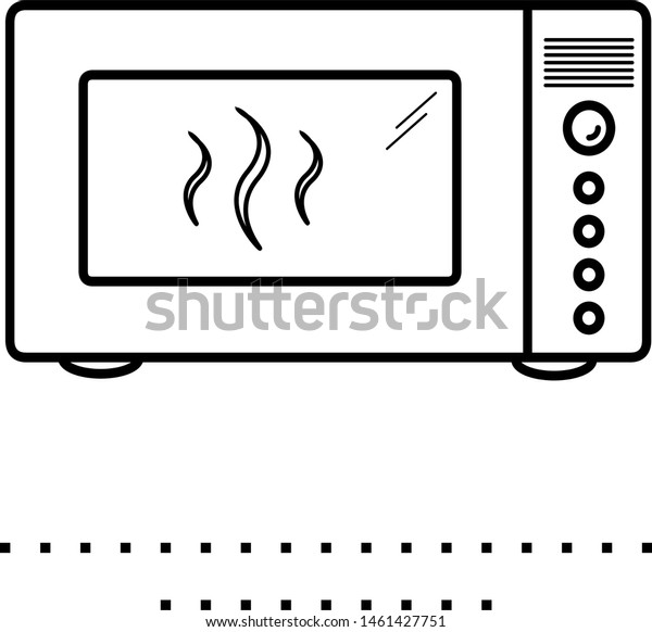 Microwave Oven Outline Style Coloring Template 스톡 벡터(로열티 프리) 1461427751 ...