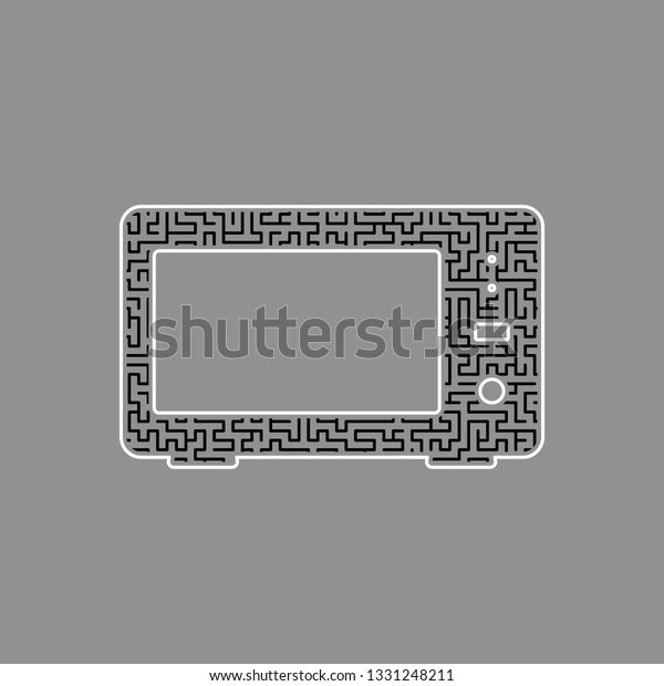 Microwave Sign Illustration Vector Black Maze Stock Vector (Royalty ...