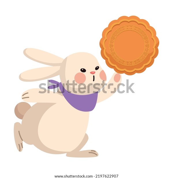 Mid Autumn Rabbit Mooncake Character Stock Vector (Royalty Free ...
