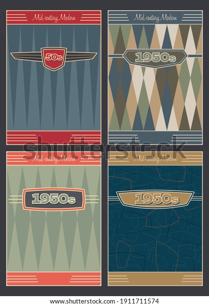 Mid Century Modern Background Set Poster Stock Vector (Royalty Free ...