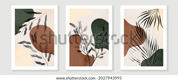 Mid Century Modern Triptych Wall Art Stock Vector (Royalty Free ...