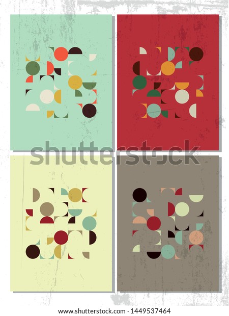Midcentury Modern Backgrounds 1950s Colors Shapes Stock Vector (Royalty ...