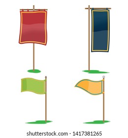 Middle Ages Flag Collection Set Vector Stock Vector (Royalty Free ...