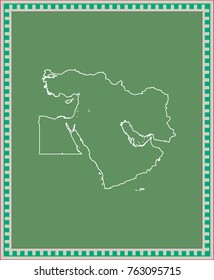 Middle East Map Vector Outline Illustration Stock Vector (Royalty Free ...