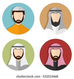 Middle Eastern Arabic Men Muslim Avatar Stock Vector (Royalty Free ...