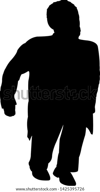 Midget Man Body Silhouette Vector Stock Vector (Royalty Free) 1425395726