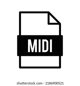 Midi File Format Icon Black Solid Stock Vector (Royalty Free ...