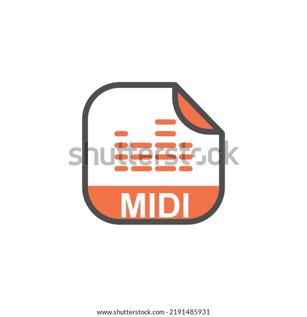 Midi Format Extension Icon Symbol Audio Stock Vector (Royalty Free ...