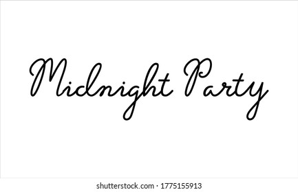 Midnight Party Typography Hand Written Black Stock Vector (Royalty Free ...