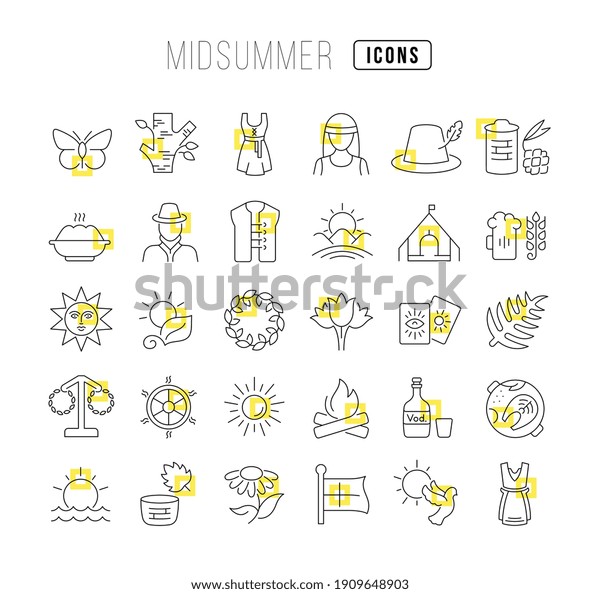 Midsummer Collection Perfectly Thin Icons Web Stock Vector (Royalty ...