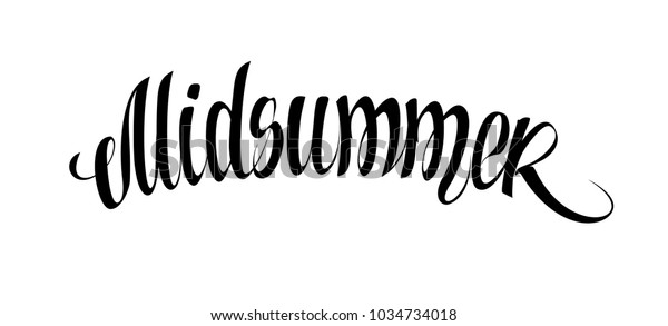 Midsummer Lettering Sweden Mid Summer Holiday Stock Vector (Royalty ...
