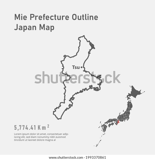 Mie Prefecture Outline Japan Map Stock Vector (Royalty Free) 1993370861 ...