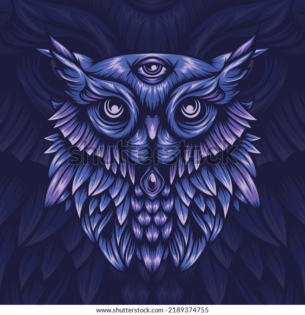 Mighty Owl Vector Illustration Easy Editable: เวกเตอร์สต็อก (ปลอดค่า ...
