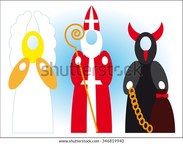 Mikulas Angel Devil Saint Nicolas Czech Stock Vector (Royalty Free ...