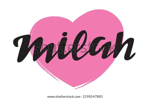 Milan City Logo Vector Hand Lettering Stock Vector (Royalty Free ...