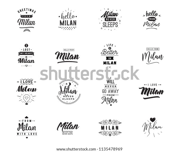 Milan Greeting Cards Vector Design Isolated Stock Vector (Royalty Free ...