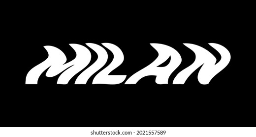 Milan Typography Text Slogan Wavy Letters Stock Vector (Royalty Free ...