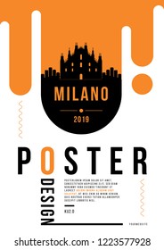 Milano Modern Poster Design Vector Linear Stock Vector (Royalty Free ...