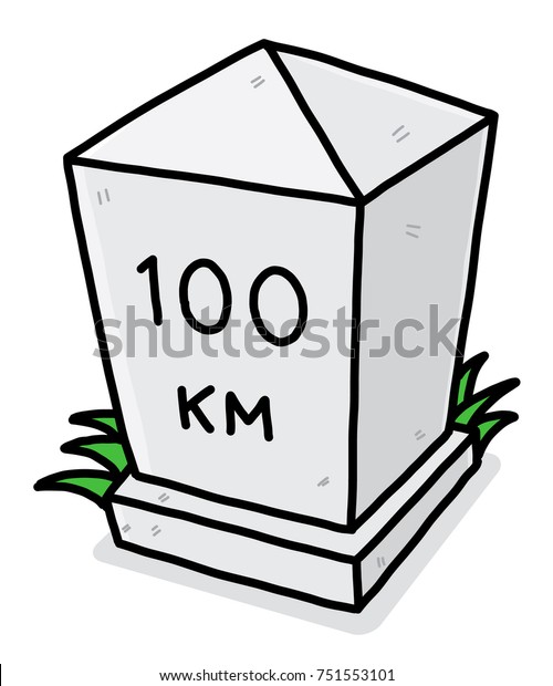 Mile Stone Cartoon Vector Illustration Hand Stock-vektor (royaltyfri ...