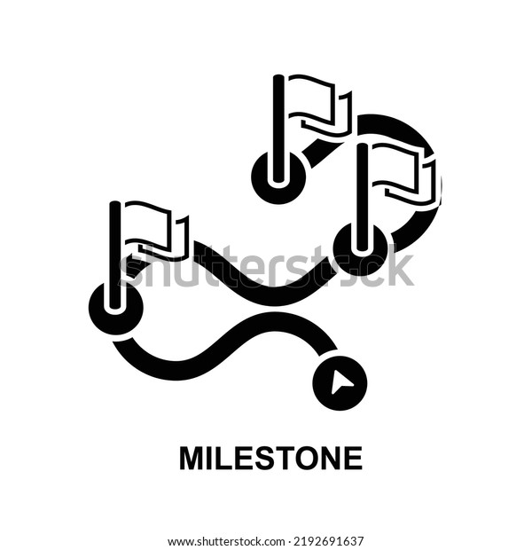 Milestone Icon Isolated On White Background Stock Vector (Royalty Free ...