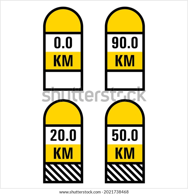 Milestone Icon Road Side Distance Detail Stock Vector (Royalty Free ...