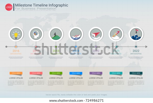 Milestone Timeline Infographic Design Road Map Stock Vector (Royalty ...