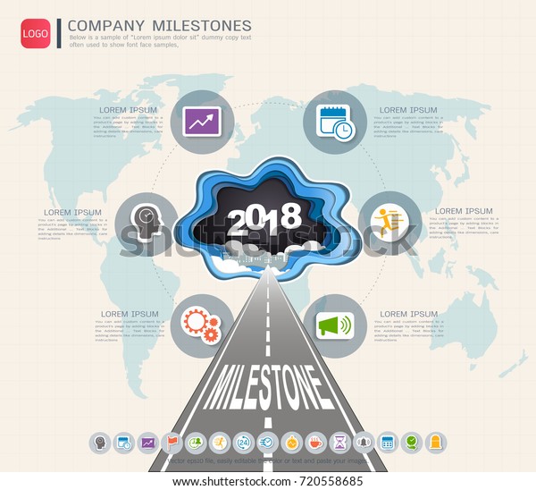 Milestone Timeline Infographic Road Map Strategic Stock Vector (Royalty ...