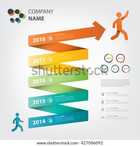 Milestone Timeline Infographic Spiral Theme Vector Stock Vector ...