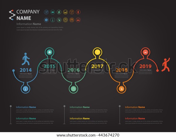 Milestone Timeline Walk Through Concept Infographic Stock Vector ...