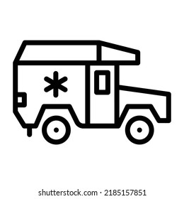 Military Ambulance Linear Vector Icon Stock Vector (Royalty Free ...