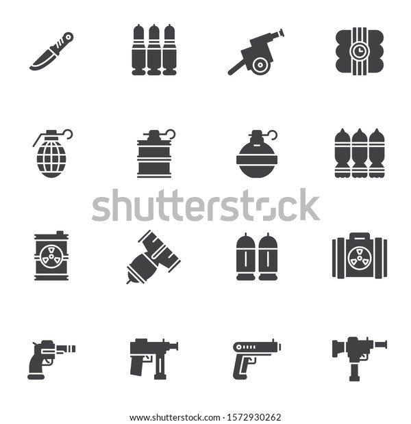 Military Ammunition Vector Icons Set Modern Stock Vector (Royalty Free ...