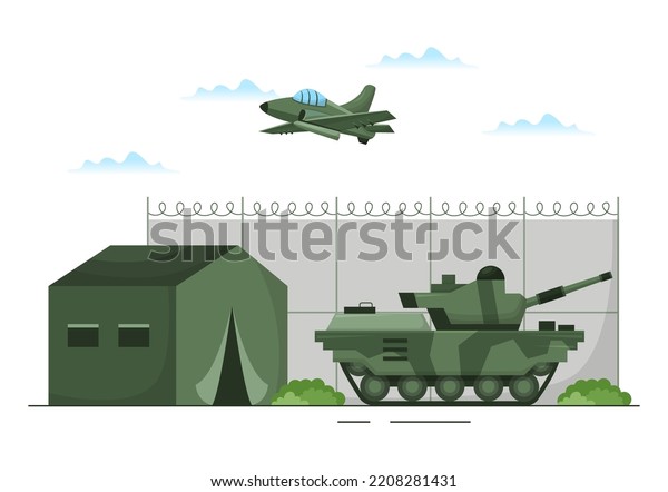 Military Army Force Template Hand Drawn Stock Vector (Royalty Free ...
