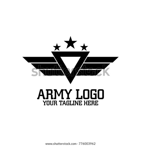 Vektor Stok Military Army Logo Design Template Vector (Tanpa Royalti ...