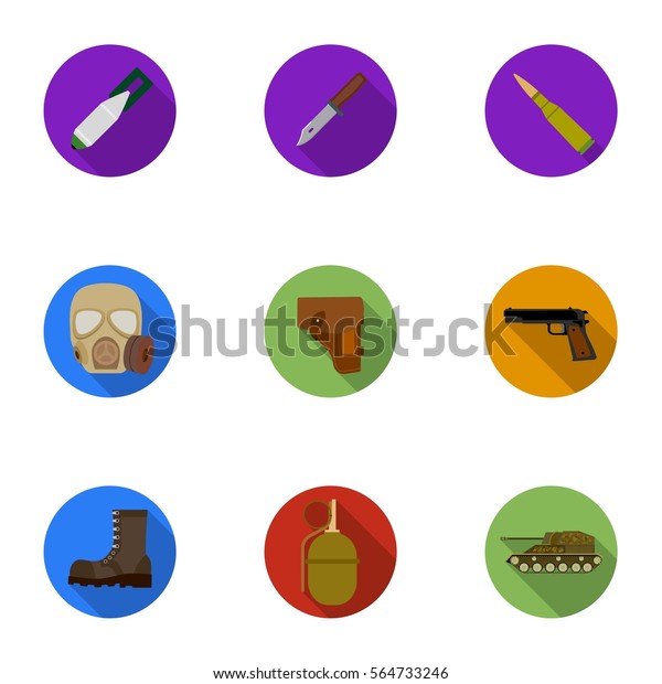 Military Army Set Icons Flat Style Stock Vector (Royalty Free) 564733246