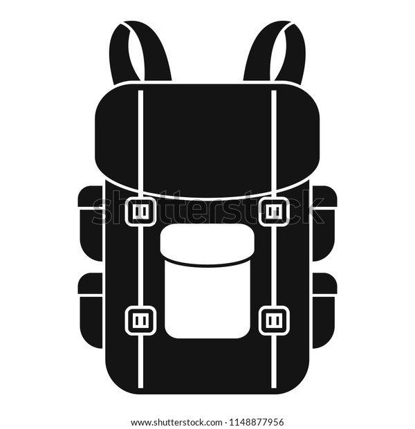 Military Backpack Icon Simple Illustration Military Stock Vector ...