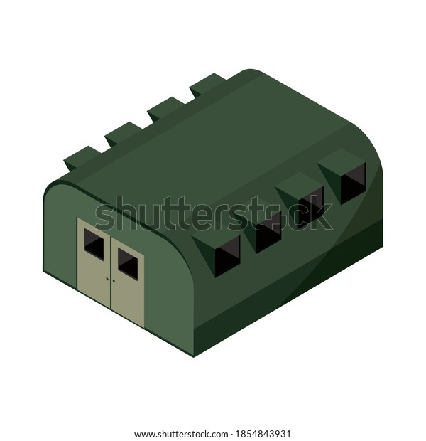 Military Barracks Base Camp Isometric Icon Stock Vector (Royalty Free ...