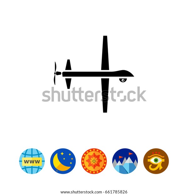 Military Drone Icon Stock Vector (Royalty Free) 661785826