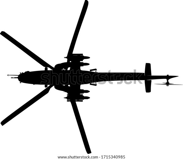 Military Helicopter Vector Illustration On White Stock Vector (Royalty ...