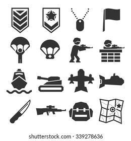 Military Icon Set Stock Vector (Royalty Free) 339278636 | Shutterstock