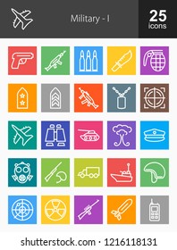 Military Icon Set Suitable Web Apps Stock Vector (Royalty Free ...