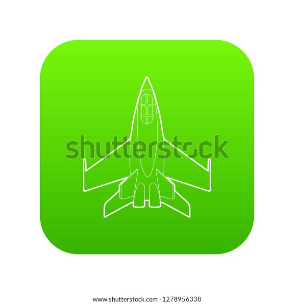 Military Jet Icon Green Vector Isolated Stock Vector (Royalty Free ...