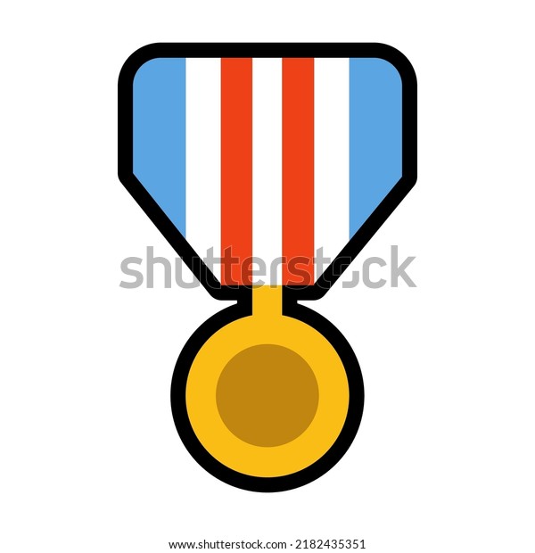 Military Medal Icon Isolated Vector Illustration Stock Vector (Royalty ...