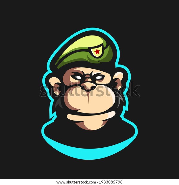 Military Monkey Logo Design Vector Stock Vector (Royalty Free ...