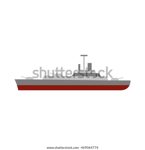 Military Navy Ship Icon Flat Style Stock Vector (Royalty Free) 469064774