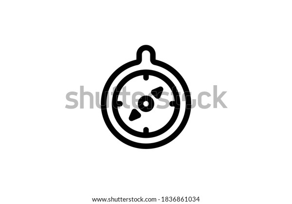 Military Outline Icon Compass Stock Vector (Royalty Free) 1836861034 ...