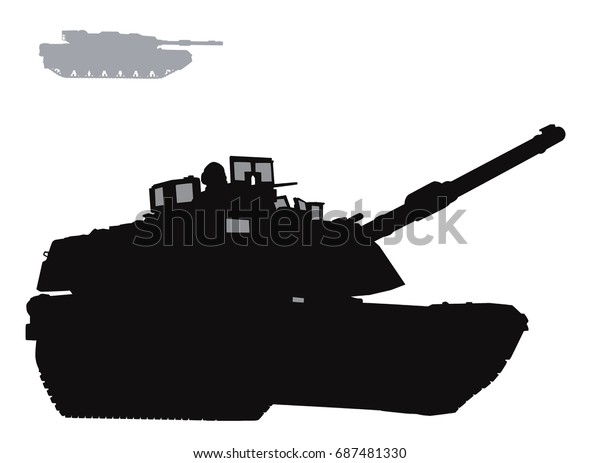 Military Silhouettes Vector Tank Stock Vector (Royalty Free) 687481330