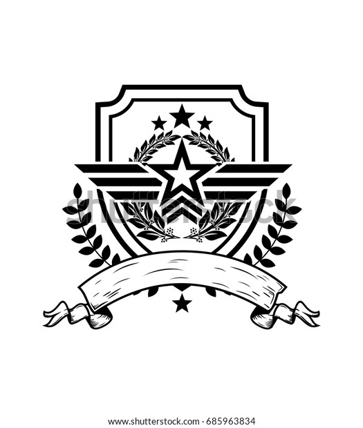 Military Star Logo Emblem Vector Icon Stock Vector (Royalty Free ...